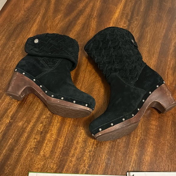 UGG | Shoes | Ugg Suede Boot Clog Wood Button With Studs | Poshmark